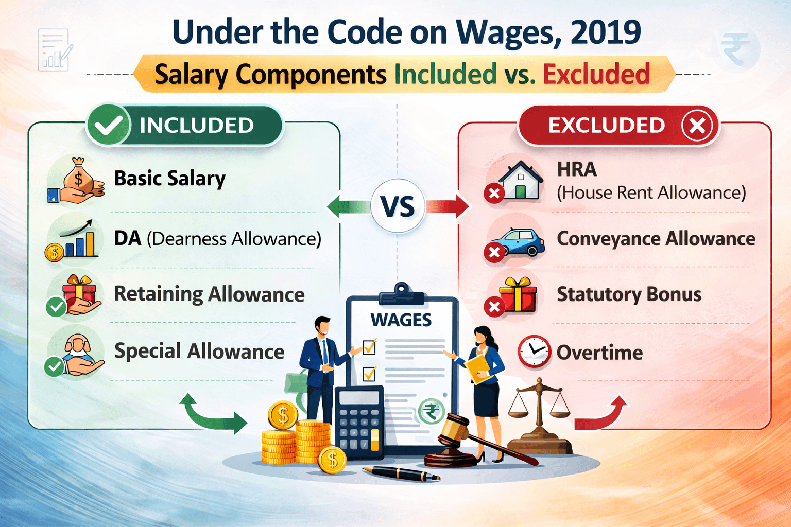 Code on Wages 2019: Salary Components Included & Excluded | 50% Rule ...